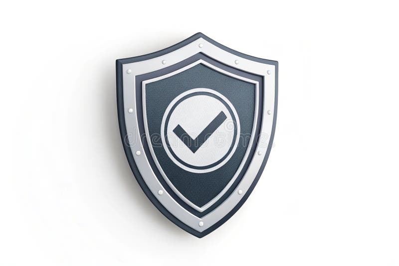 Tick Shield Security Icon Isolated on White Background Stock Illustration - Illustration of ...