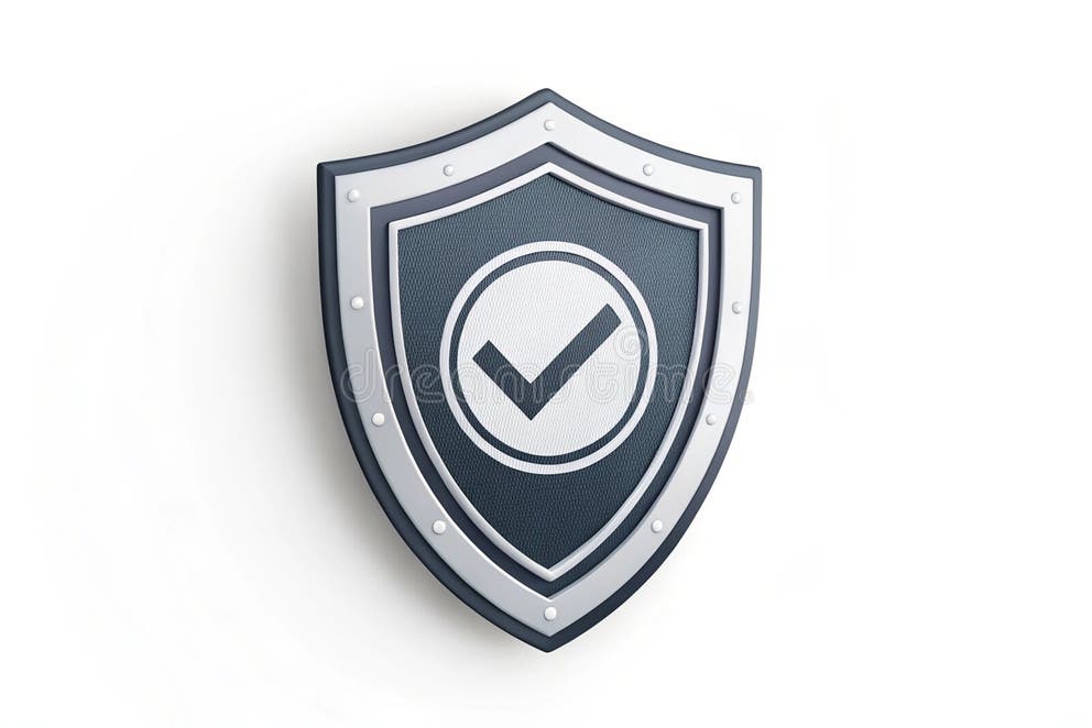 Tick Shield Security Icon Isolated on White Background Stock ...