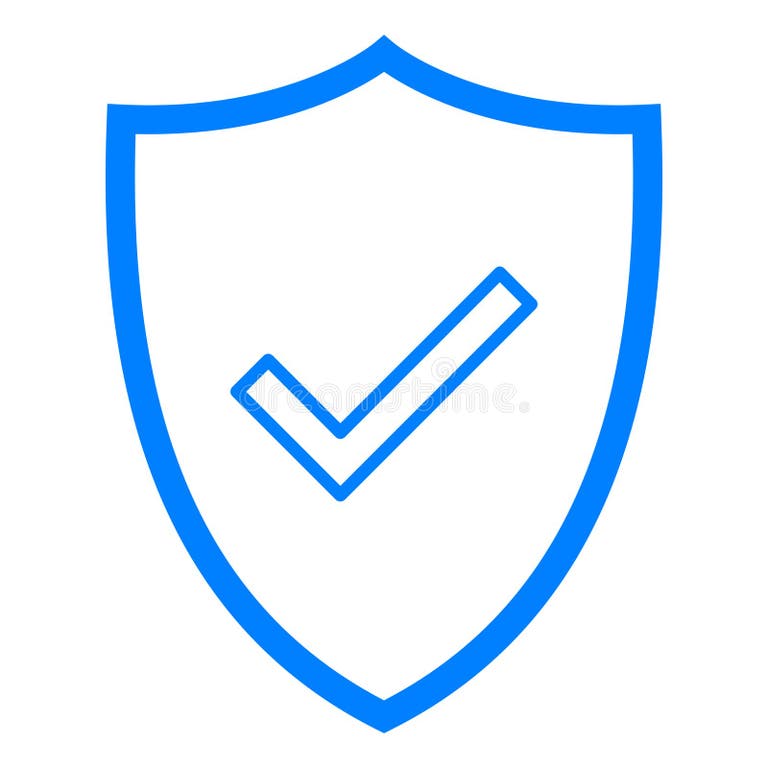 Tick and shield stock vector. Illustration of icon, protection - 160901369