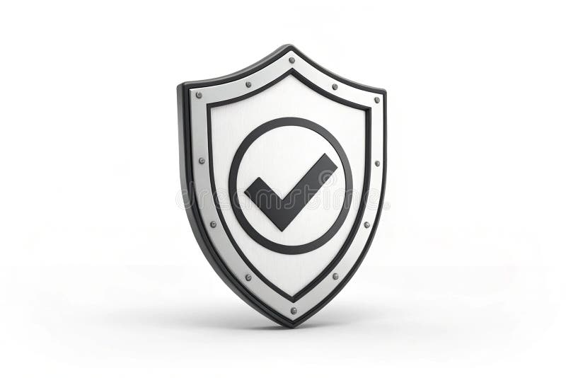 Tick Shield Security Icon Isolated on White Background Stock ...