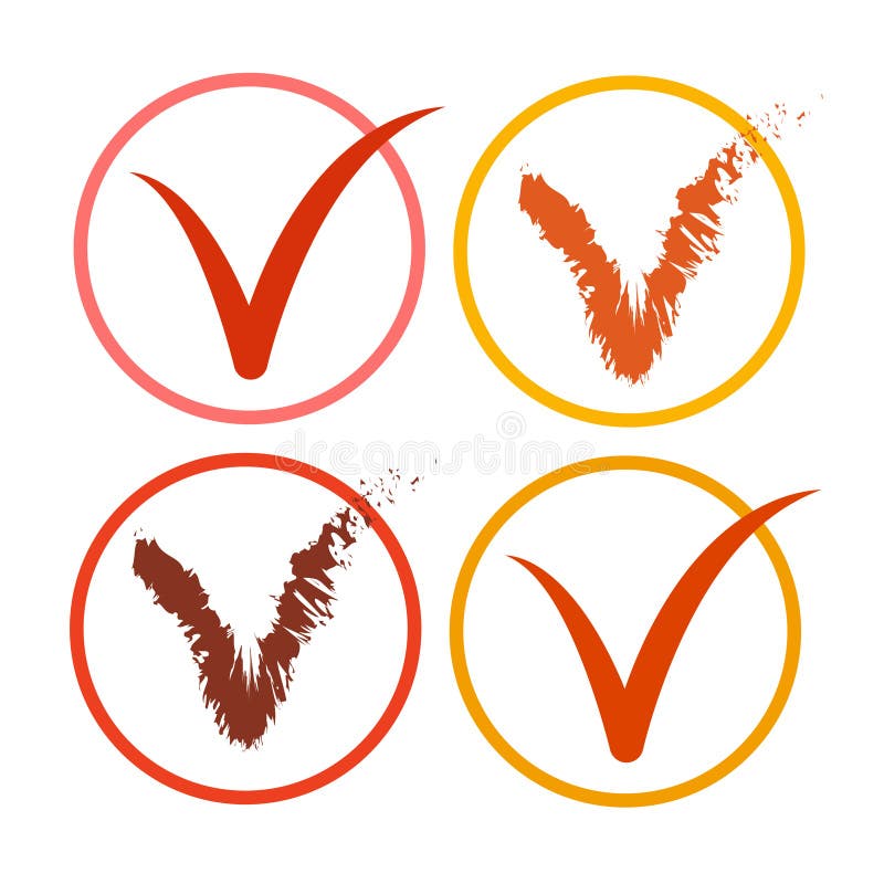 Tick Sign Icon Collection Check List Button Stock Vector - Illustration ...