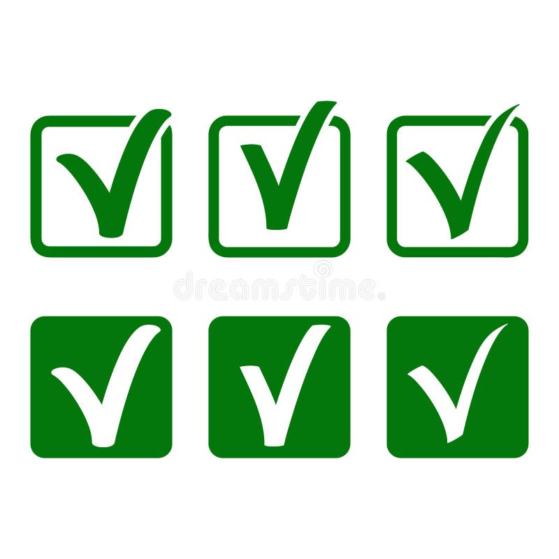 Vector Tick Signs Set on White Background Stock Vector - Illustration ...