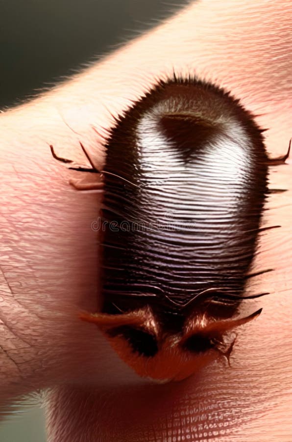 Tick on skin stock illustration. Illustration of eyes - 255001218