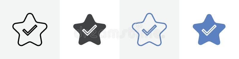 Tick Star Icon Vector Set Use for Web Ui or App Stock Vector ...