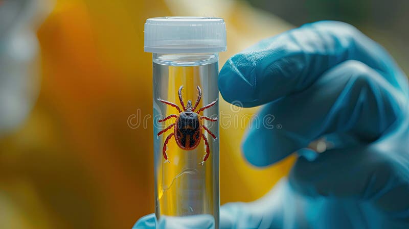 A Tick in a Test Tube in the Laboratory. Selective Focus Stock Image ...