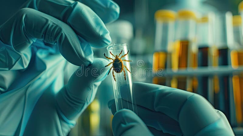 A Tick in a Test Tube in the Laboratory. Selective Focus Stock Image ...