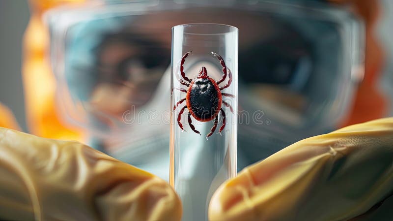 A Tick in a Test Tube in the Laboratory. Selective Focus Stock Image ...