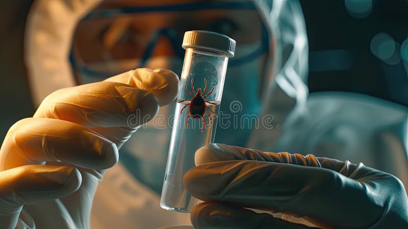 A Tick in a Test Tube in the Laboratory. Selective Focus Stock Image ...