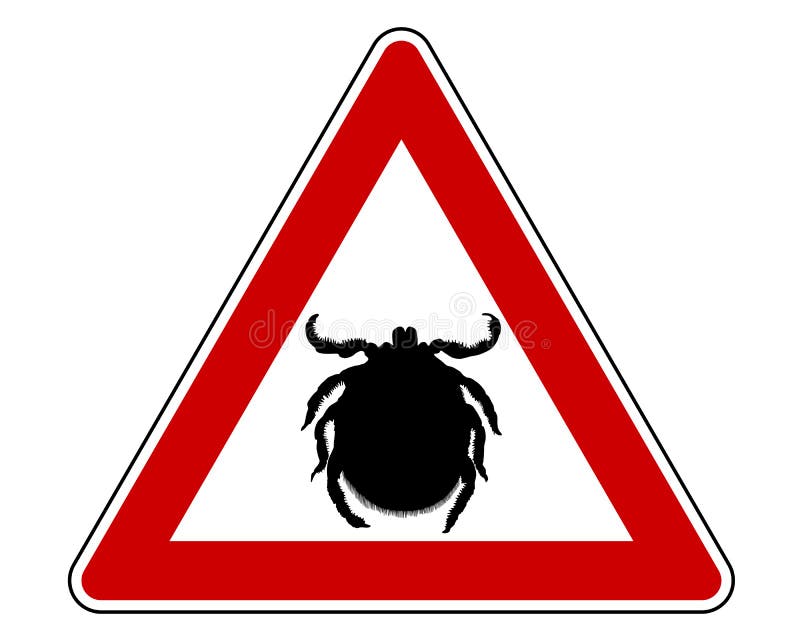 Tick warning sign stock vector. Illustration of detailed - 24919365