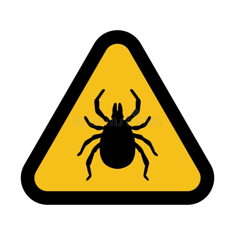 Tick Warning Sign, Yellow Triangular Hazard Symbol Stock Illustration ...