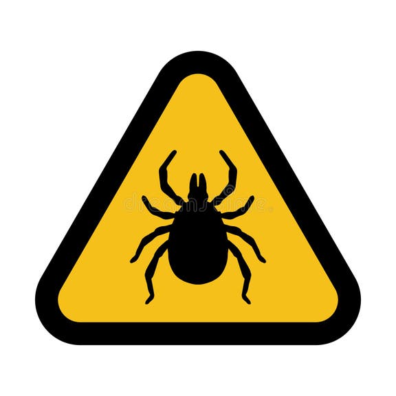 Tick Warning Sign, Yellow Triangular Hazard Symbol Stock Illustration ...