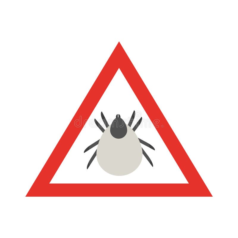 Tick Warnings. Warning Triangle with Mite. Vector Illustration Stock ...