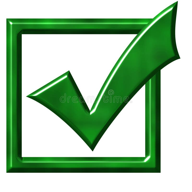Ticked Box stock illustration. Illustration of tick, green - 2924722