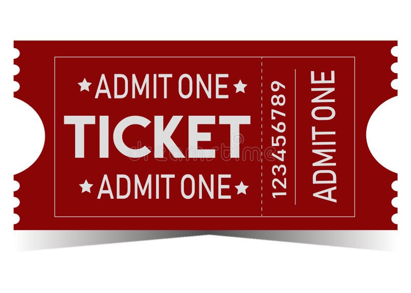 Ticket Admit One Buy Red Ticket Classic Ticket Stock Image - Image of ...