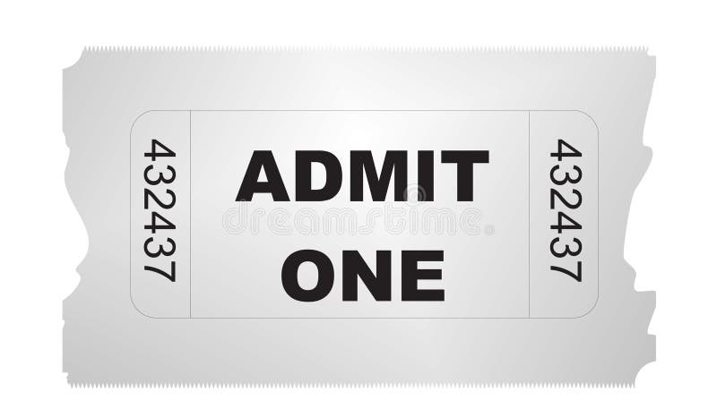 Admit one tickets 1 stock vector. Illustration of receipt - 3293016