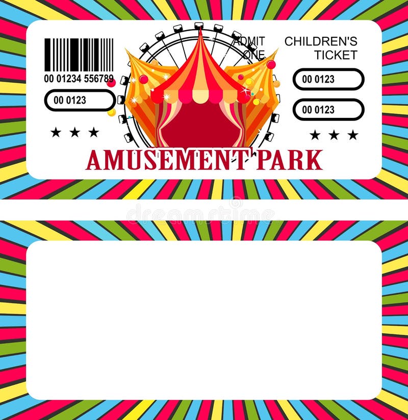 Ticket amusement park stock vector. Illustration of boarding - 88545278