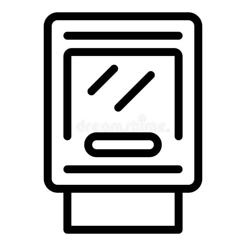 Ticket Automat Icon Outline Vector. Station Vending Terminal Stock ...