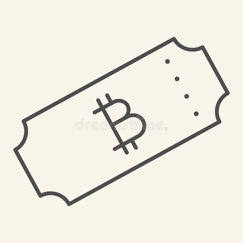 Ticket Bitcoin Thin Line Icon. Crypto Ticket Vector Illustration ...