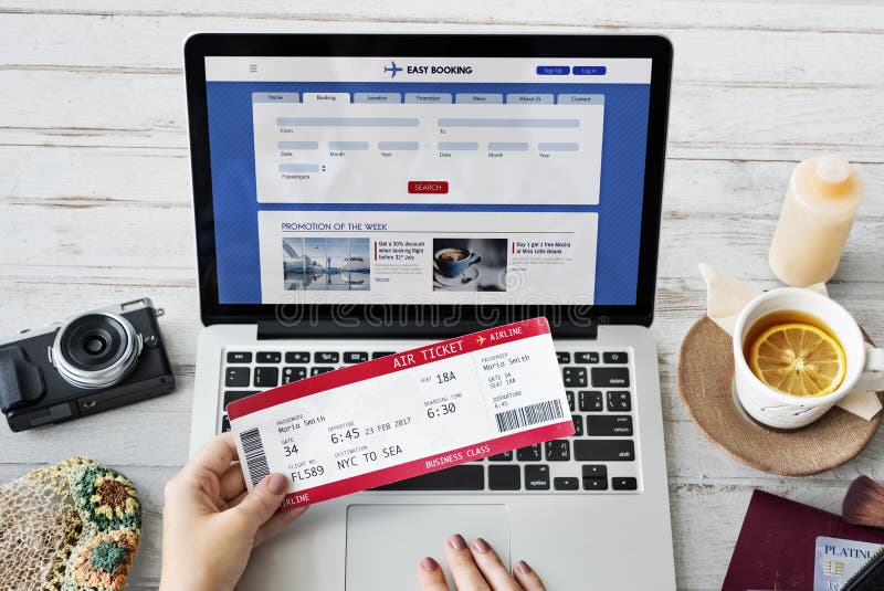 Ticket Booking Trip Departure Journey Concept Stock Image - Image of ...