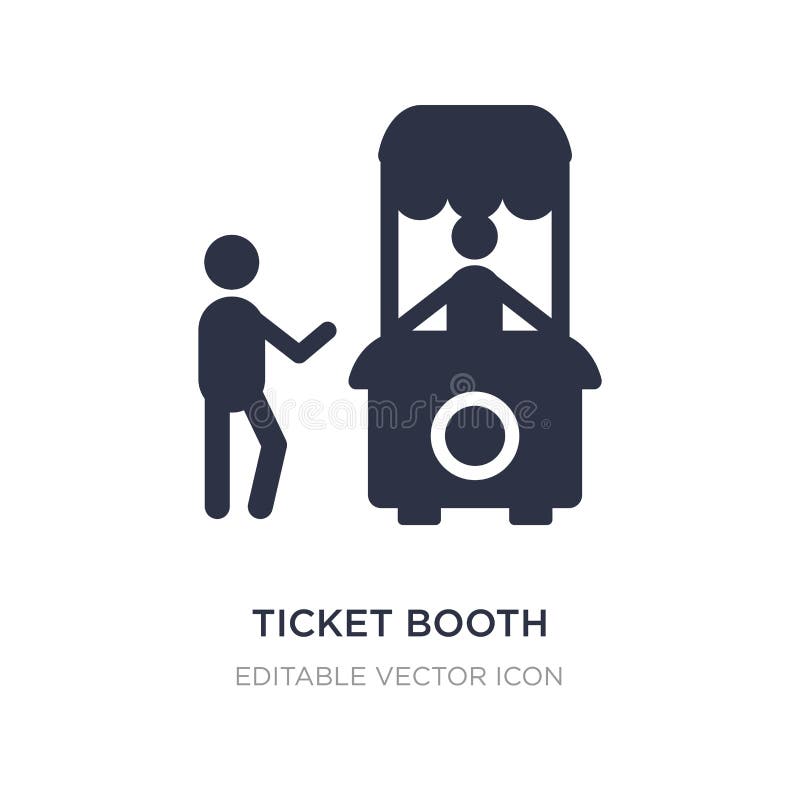 Ticket Booth with Cross Outline Icon. Isolated Line Vector Illustration ...