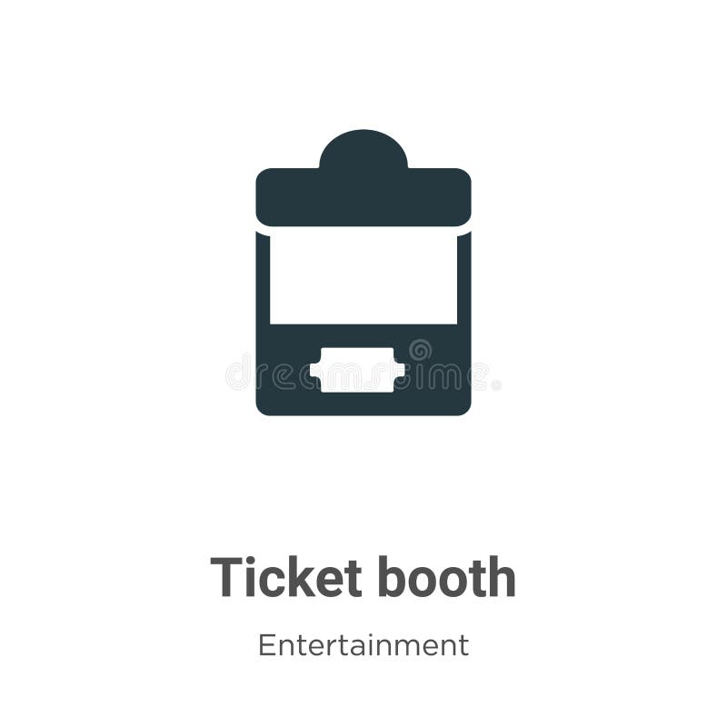 Ticket Booth Vector Icon on White Background. Flat Vector Ticket Booth ...