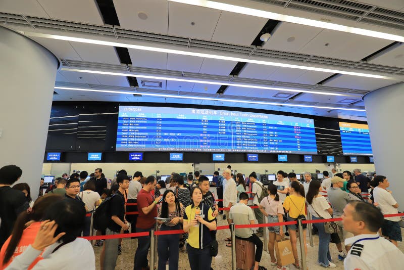 A Ticket Box at West Kowloon Railway Station Editorial Photo - Image of ...
