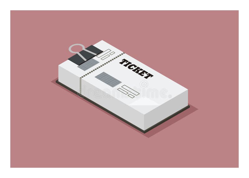 Ticket Bundle in Isometric View. Simple Flat Illustration. Stock Vector ...