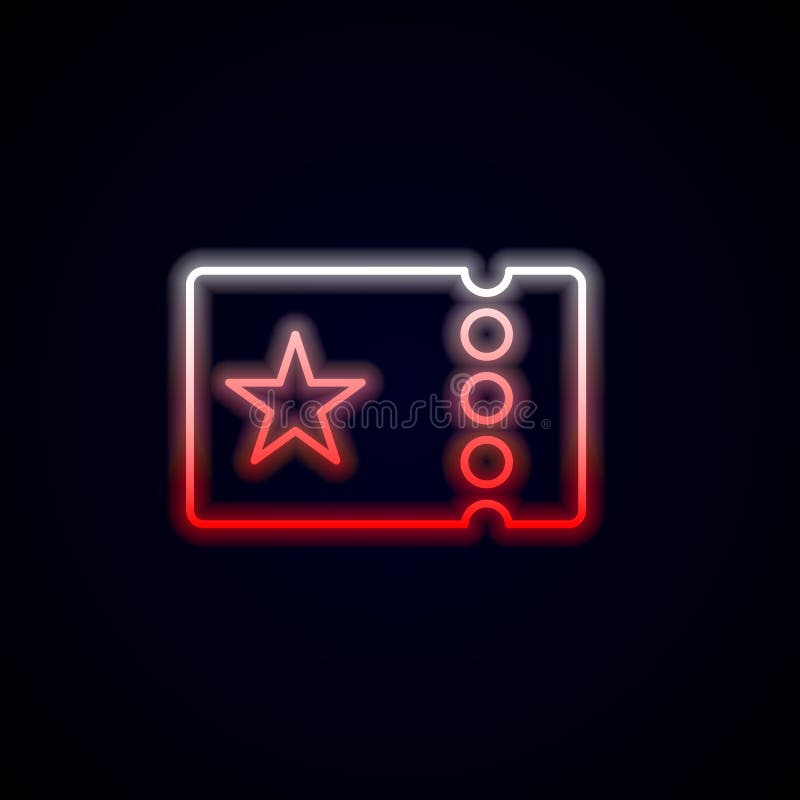Ticket, Card Nolan Neon Icon Stock Illustration - Illustration of coin ...
