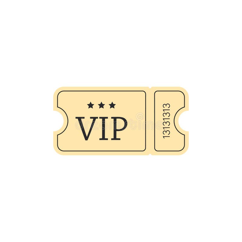 Ticket Cinema Movie Isolated Icon on White Background Vip Ticket Stock ...