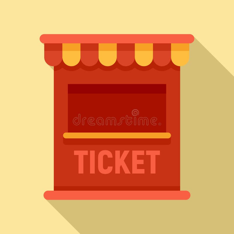 Ticket Circus Box Icon, Flat Style Stock Vector - Illustration of ...