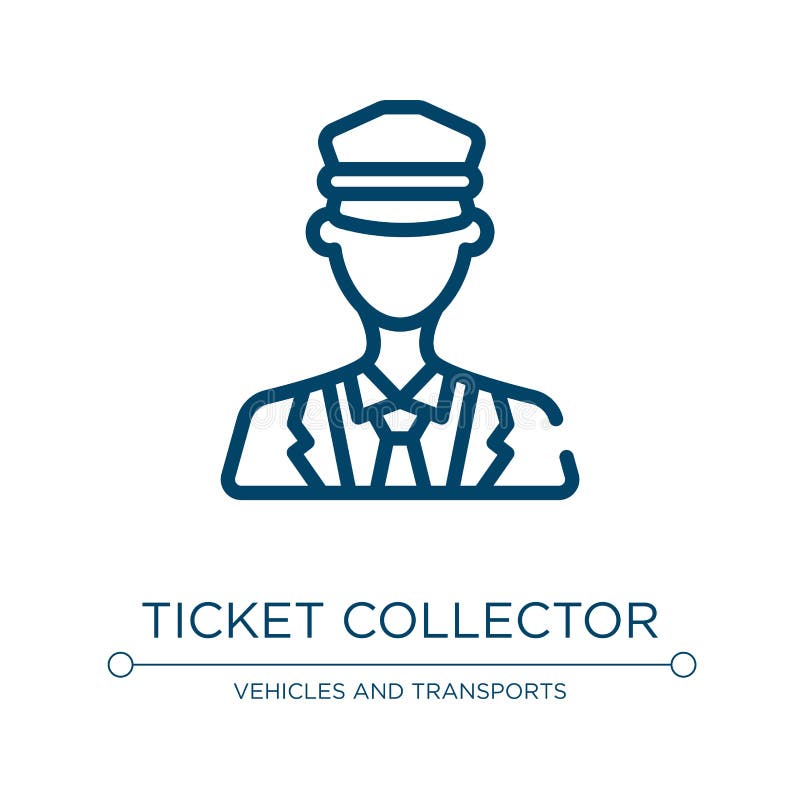 Ticket Collector Icon. Linear Vector Illustration from Railway ...