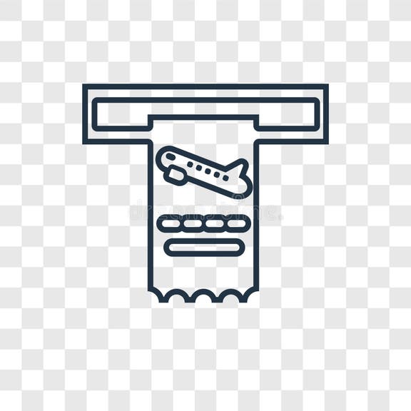 Ticket Concept Vector Linear Icon Isolated on Transparent Background ...