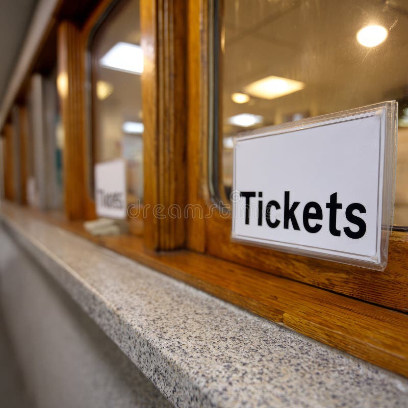 Ticket Counter with Sign Inside a Service Office. Stock Photo - Image ...