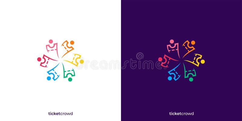 Ticket Crowd Logo. Ticket and Human Culture Gathering Club Social Stock ...