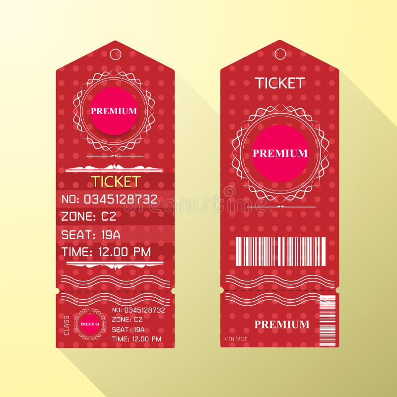 Ticket Design Template Retro Style. Premium Class Stock Vector ...