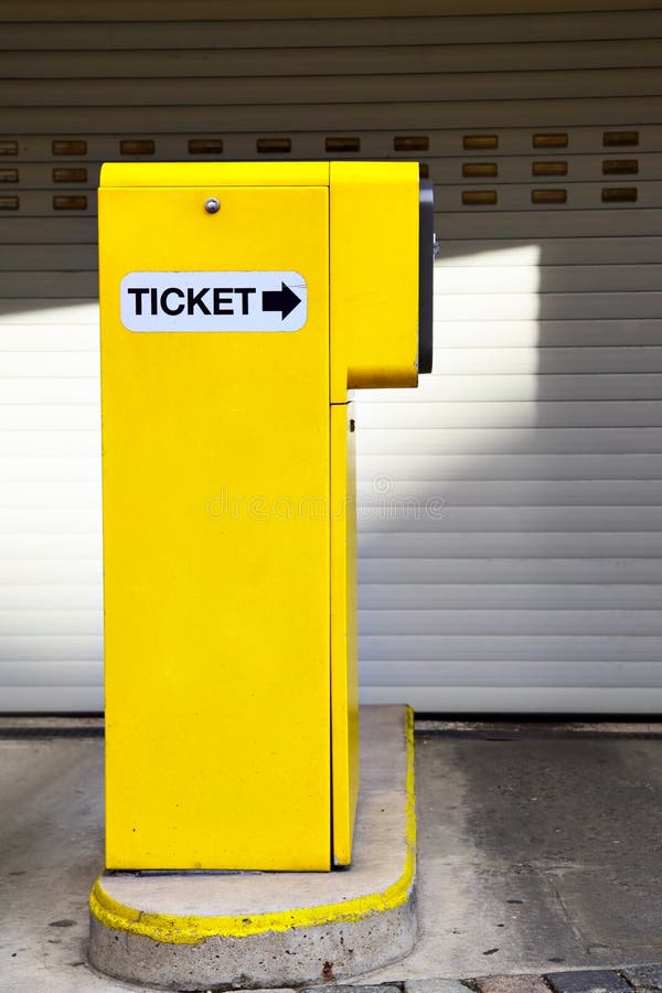 Ticket dispenser stock image. Image of outdoors, garage - 16852475