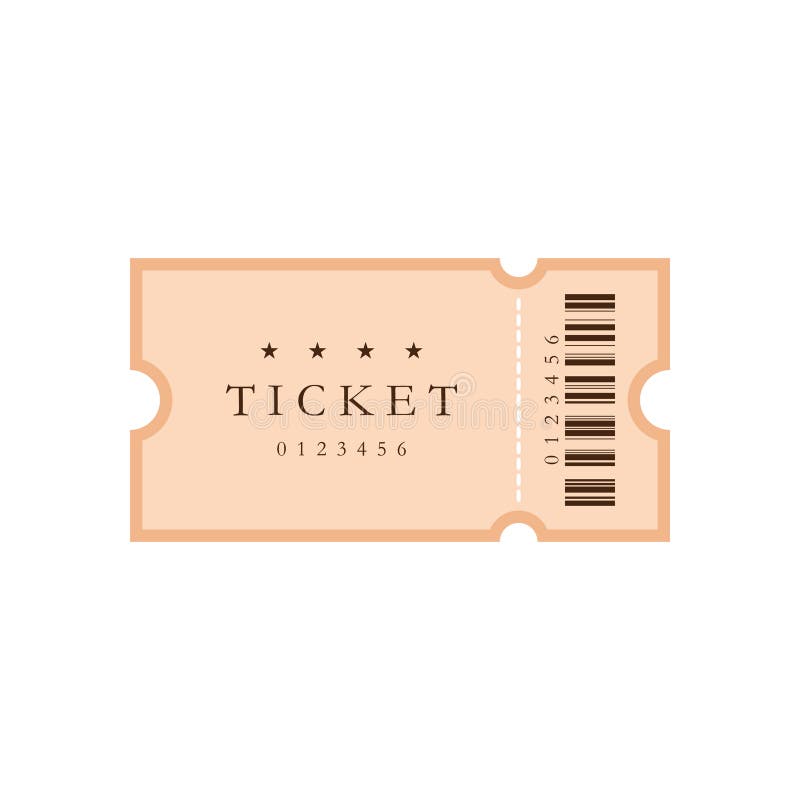 Ticket Flat Design Vector Illustration. Vintage Paper Admit One and ...