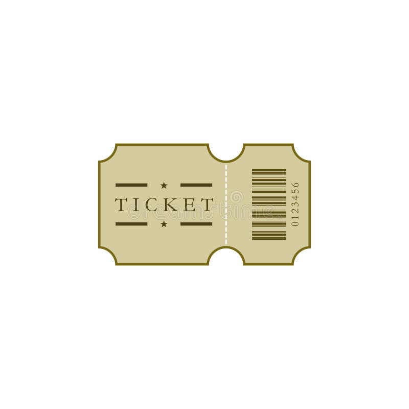 Ticket Flat Design Vector Illustration. Vintage Paper Admit One and ...