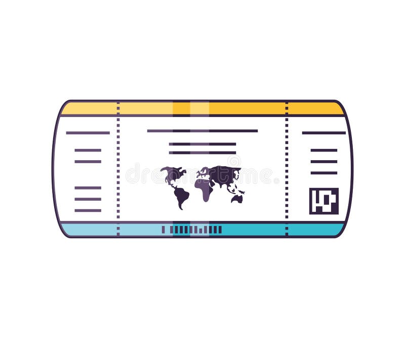 Ticket Flight Document Travel Icon Stock Illustration - Illustration of ...