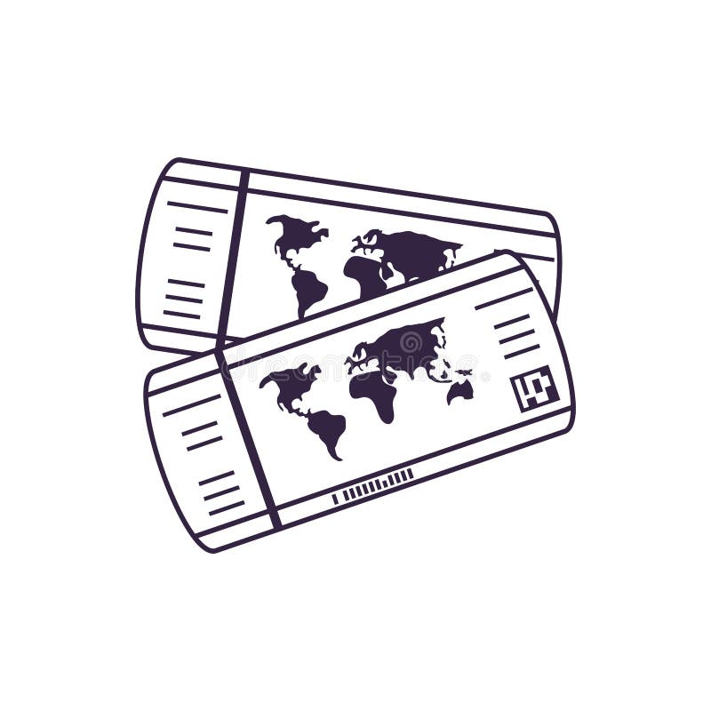 Ticket Flight Document Travel Icon Stock Illustration - Illustration of ...