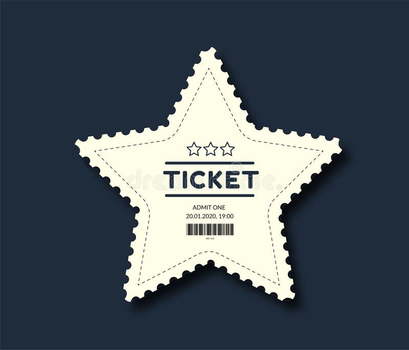 Ticket Frame Icon on Dark Blue Background with Cut Borders Stock Vector ...
