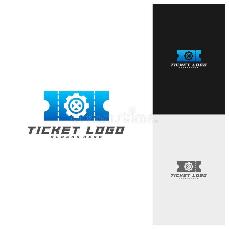 Ticket with Gear Logo Template Design Vector, Creative Design, Icon ...
