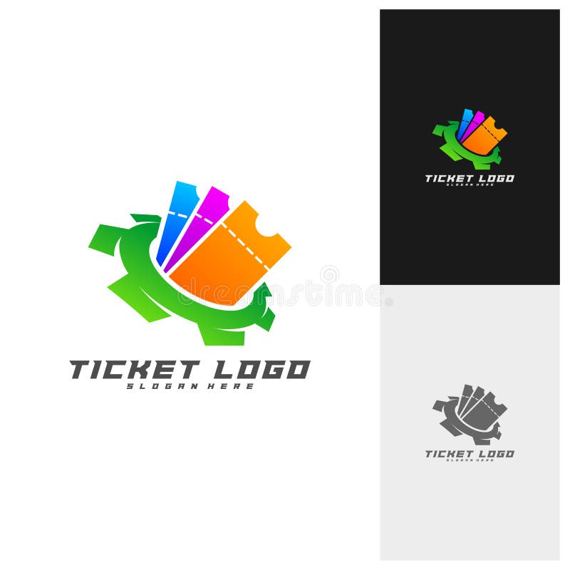 Ticket with Gear Logo Template Design Vector, Creative Design, Icon ...