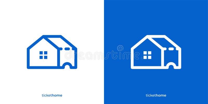 Simple Ticket Home Logo. Home House and Ticket Coupon Icon Graphic ...