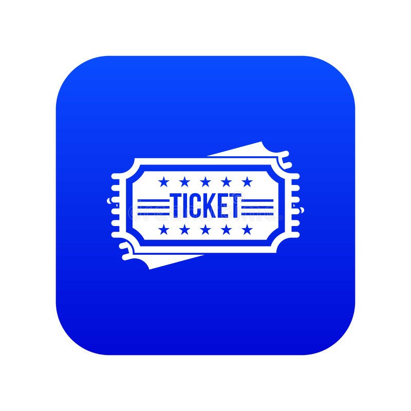 Ticket icon digital blue stock vector. Illustration of label - 148515517
