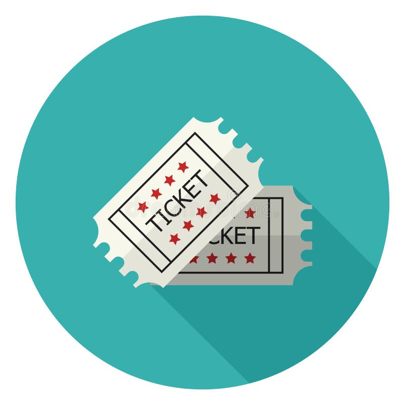 Ticket Icon in Flat Design. Stock Illustration - Illustration of raffle ...