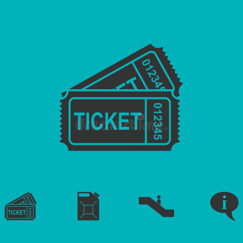 Ticket icon flat stock vector. Illustration of pictogram - 137847744
