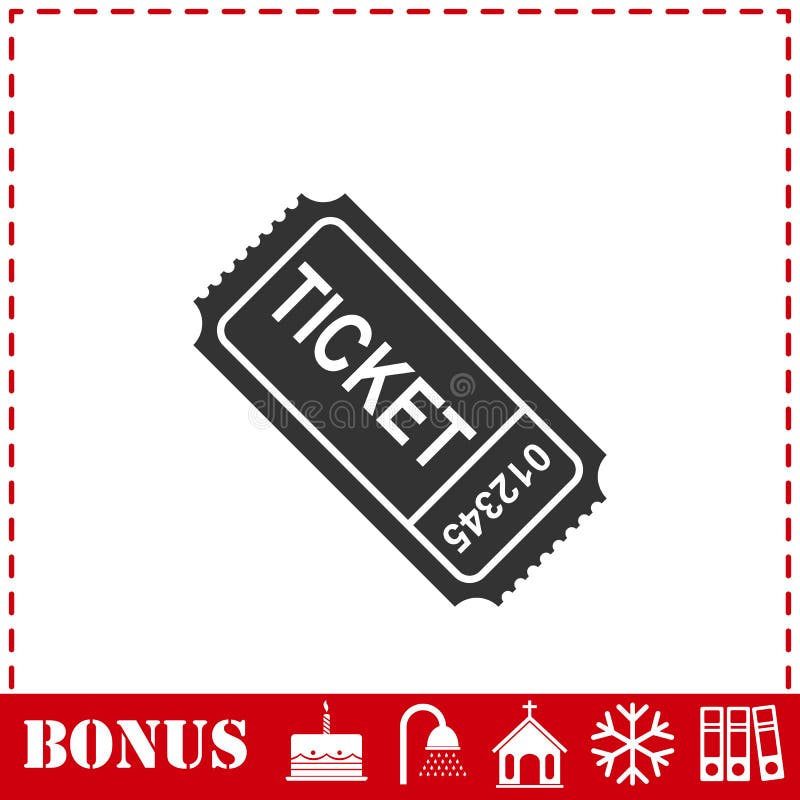 Ticket icon flat stock vector. Illustration of event - 137902287