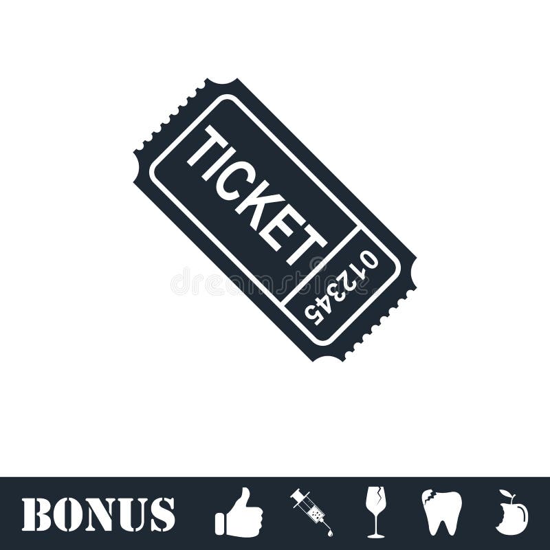 Ticket icon flat stock vector. Illustration of pictogram - 137847744