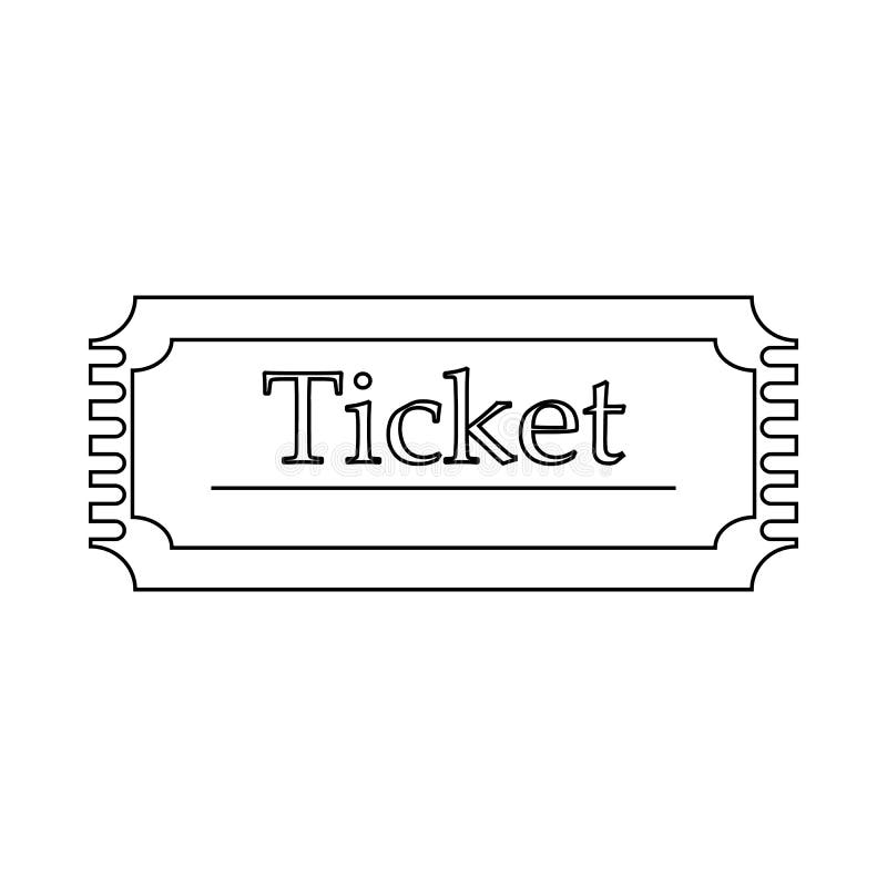 Ticket Icon in Outline Style Stock Vector - Illustration of movie ...